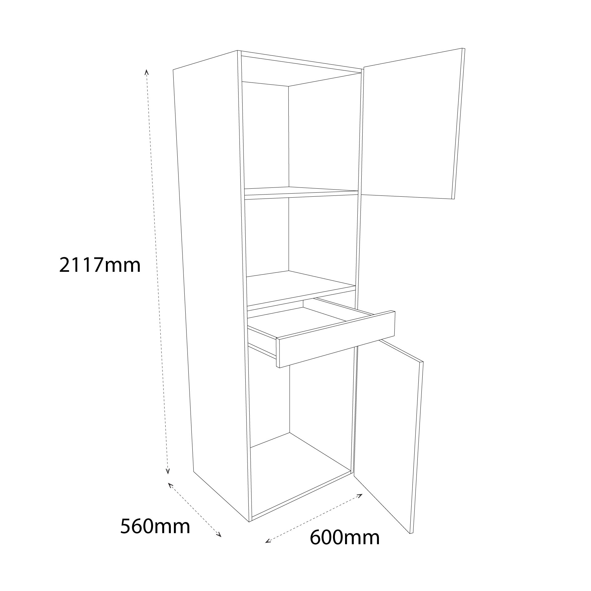 600mm Type 2 Single Oven Housing Unit Right Hand | Purity Kitchens 600mm Type 2 Single Oven Housing Unit Right Hand | Purity Kitchens